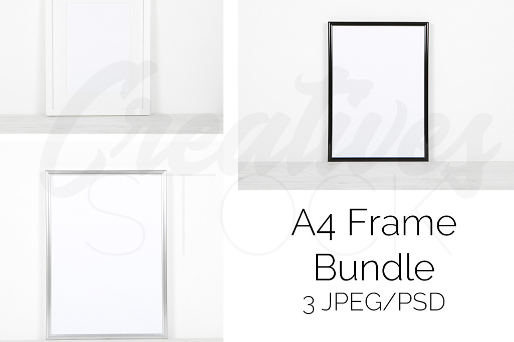 A4 Frame Mock Up Bundle - PSD/JPEG, a Print Template by Creatives STOCK