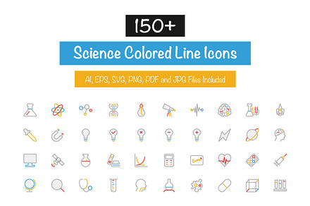 150+ Science Icons, an Outline Icon by Creative Stall