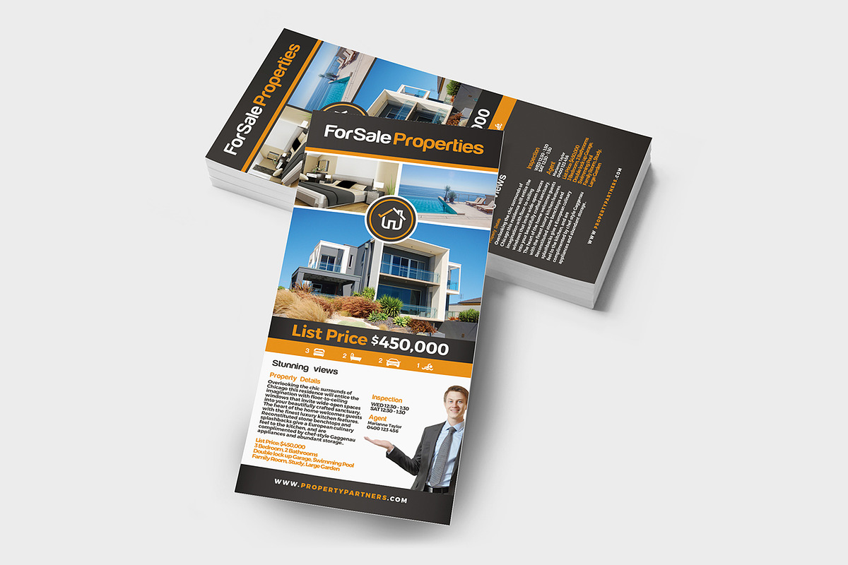 Real Estate DL Card Template, a Card Template by BrandPacks