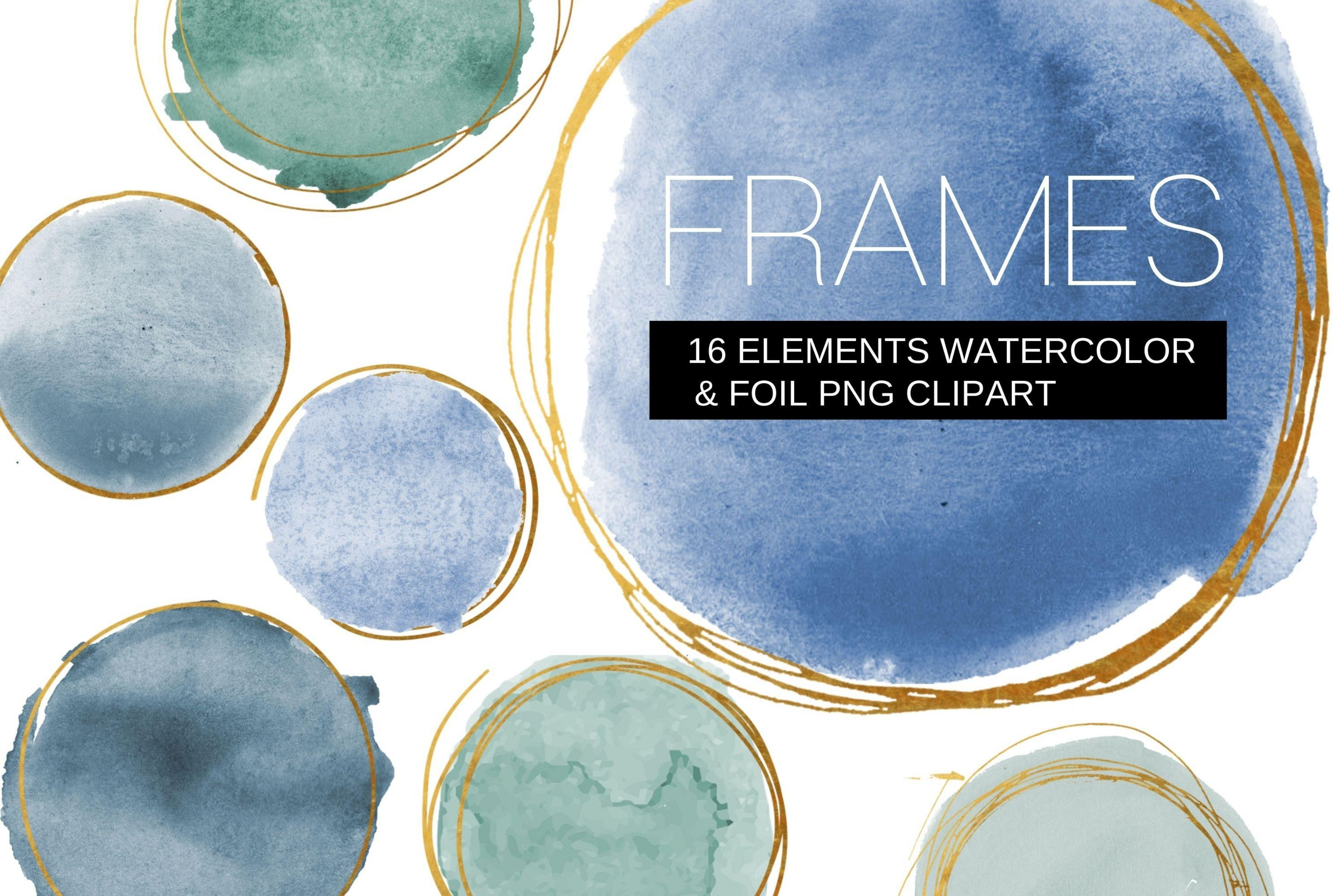 Blue and Gold Watercolor Paint, an Illustration by Pixafied