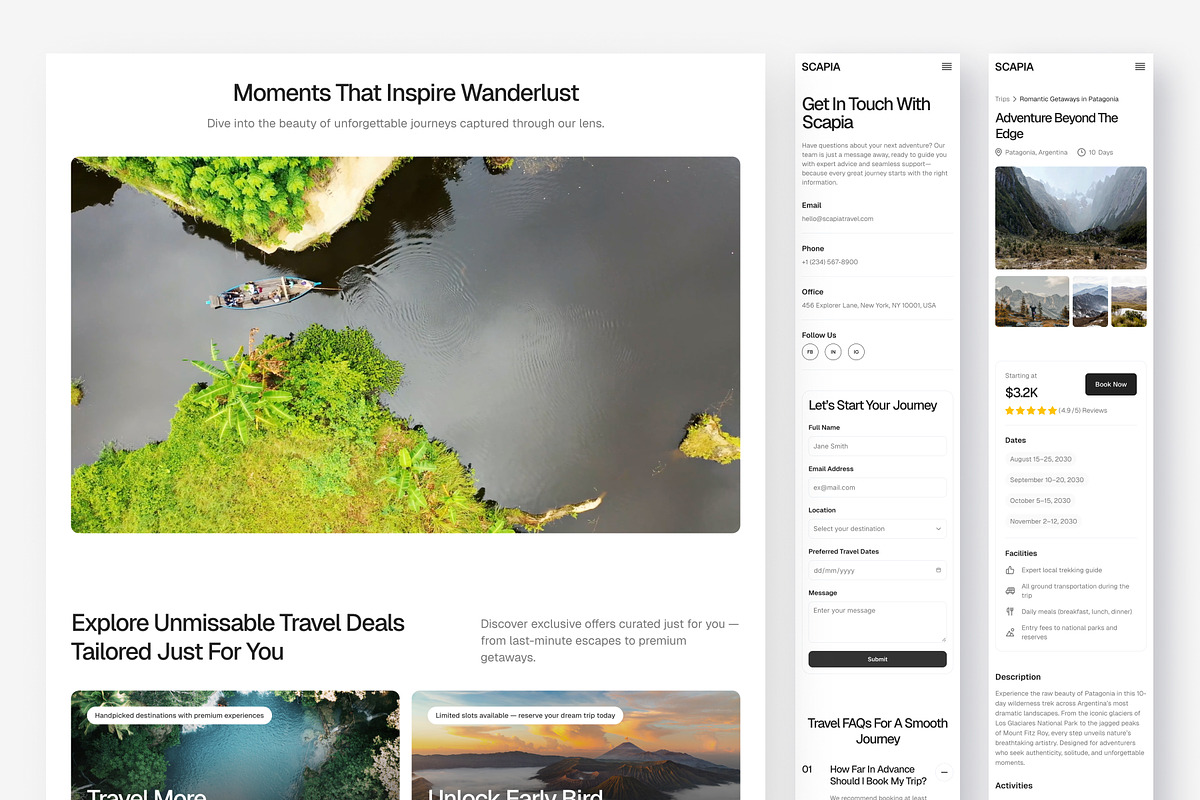 Scapia - Travel Agency Website Frame, a Websites & App Template by ...