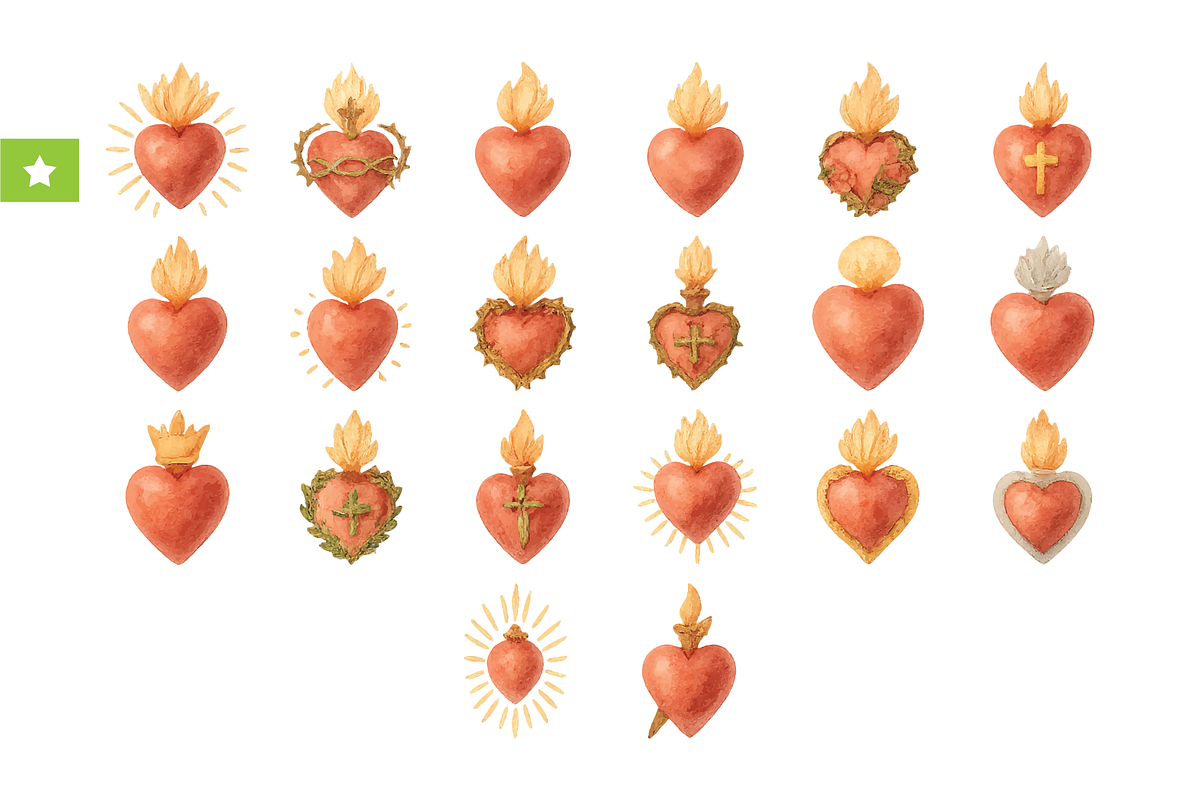 Sacred Heart Set, an Object Graphic by RT Studio