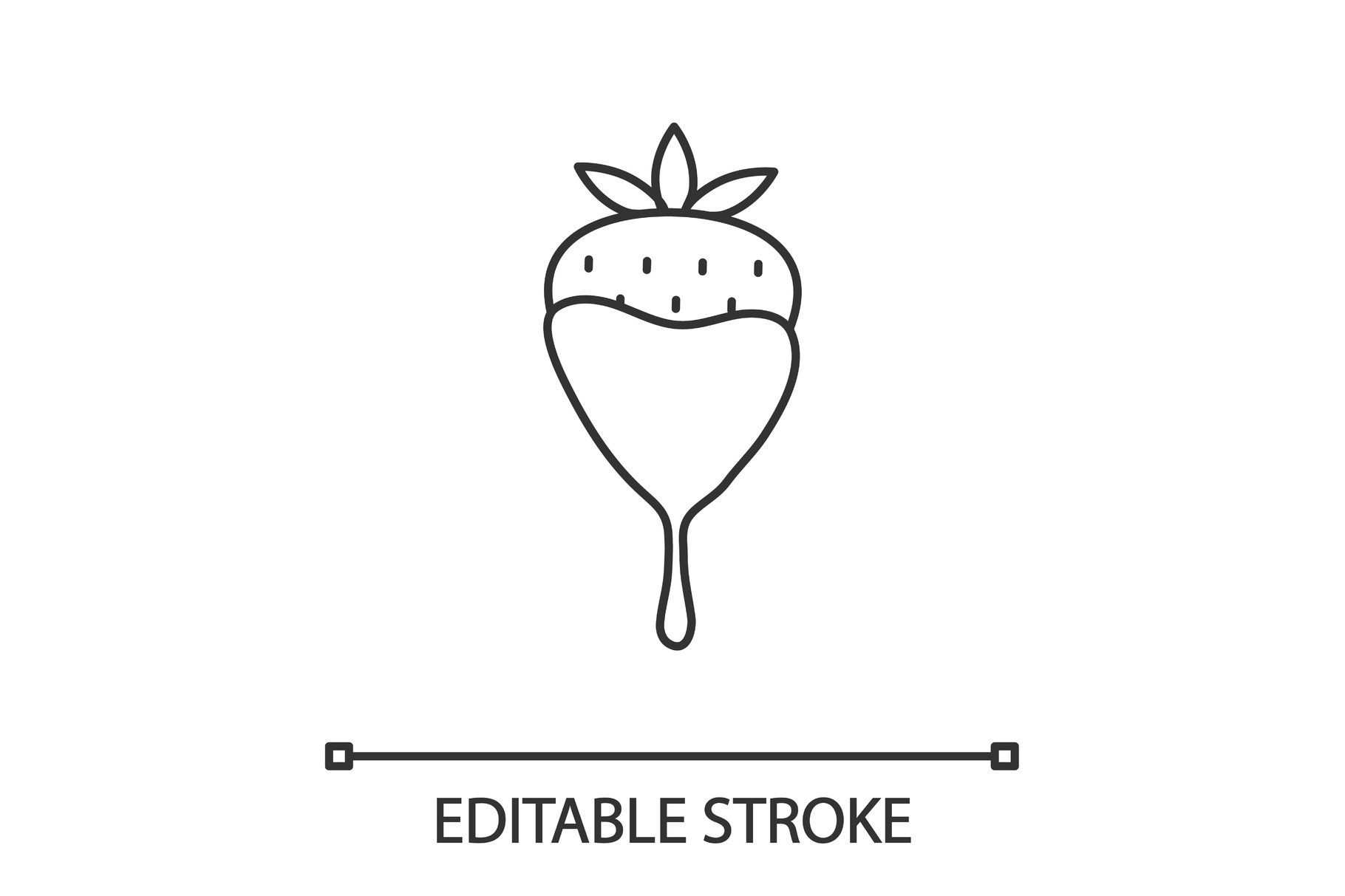 Chocolate covered strawberry linear icon, an Outline Icon by IMG Visuals