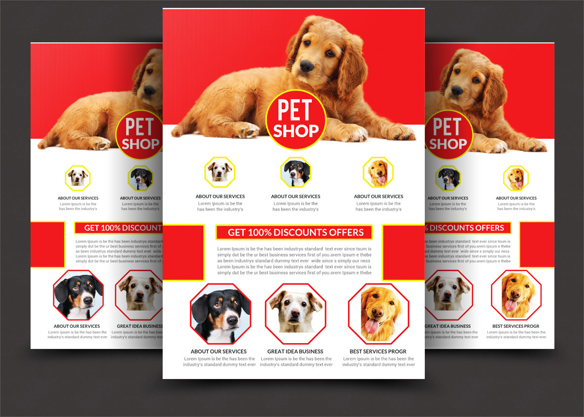 Pet Shop Flyer Template, a Flyer Template by AfzaalGraphics