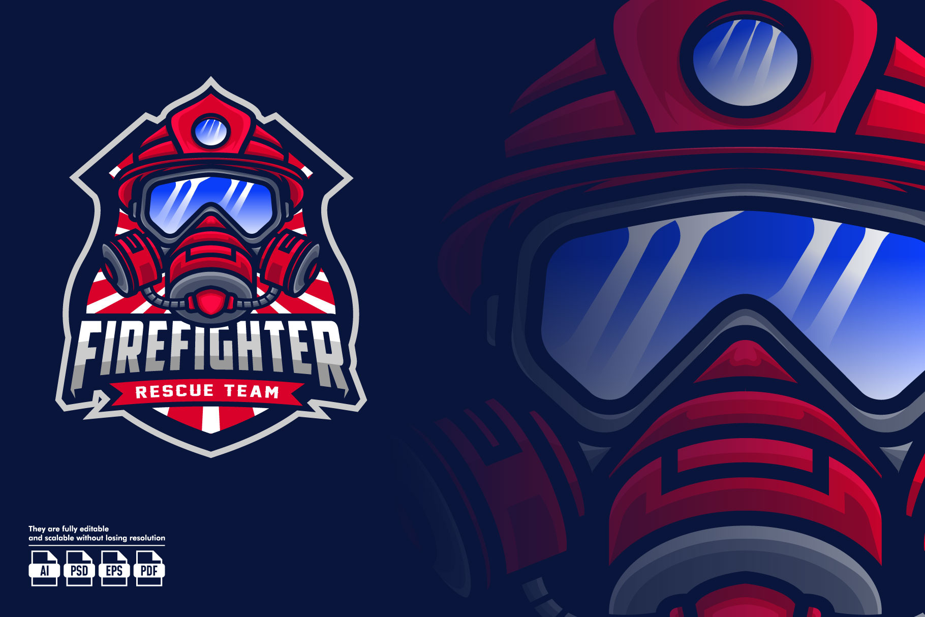 Firefighter Mascot Esport Logo | Creative Market