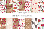 Red Rustic Wedding Patterns | Graphic Patterns ~ Creative Market