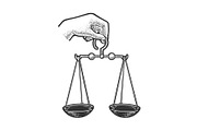 Themis hand Scales of Justice sketch, an Object Illustration by AlexArt