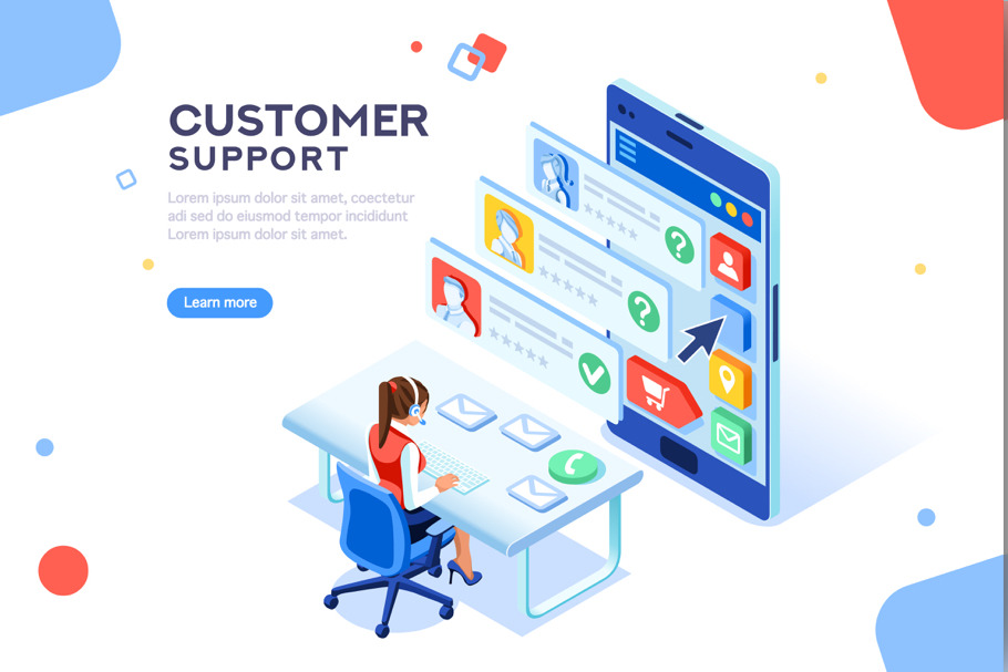 Customer Support Concept Vector, a Technology Illustration by Aurielaki ...