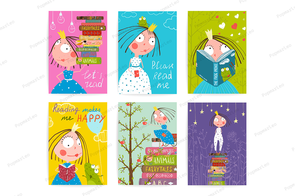 Kids Reading Books Library Posters, an Education Illustration by ...