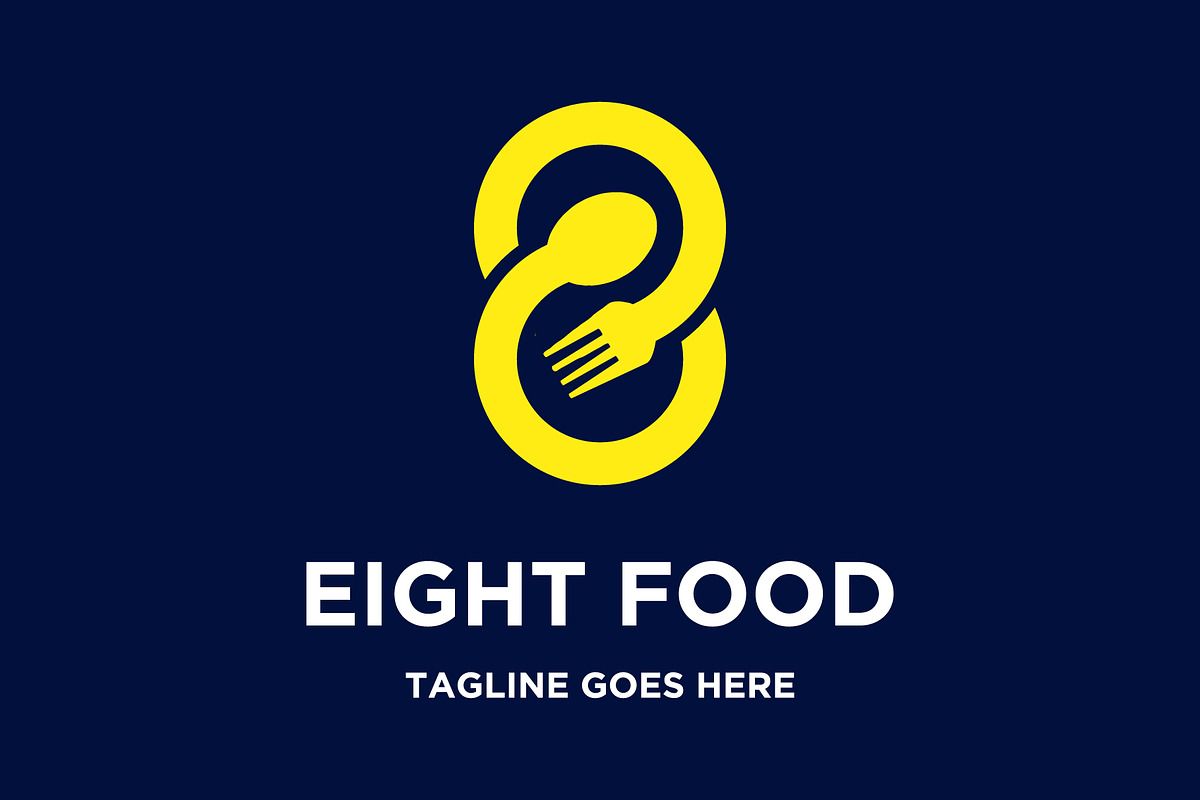 eight food logo, a Branding & Logo Template by ZHR Creative