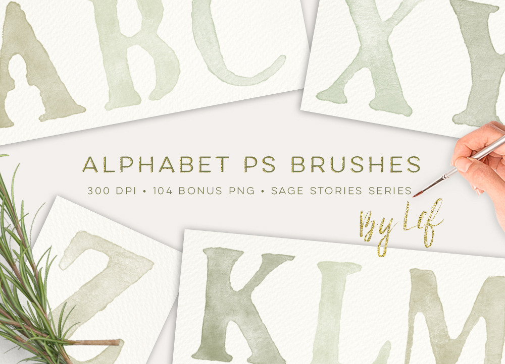Photoshop Brushes Alphabet, a Brush Add-On by By Lef