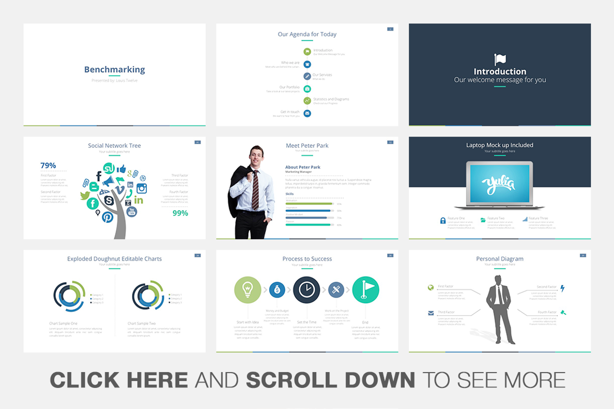 Benchmarking Powerpoint, a Presentation Template by Louis Twelve