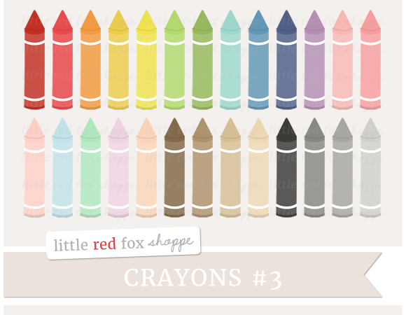 Crayon Digital Clipart Graphics, an Education Illustration by Little ...
