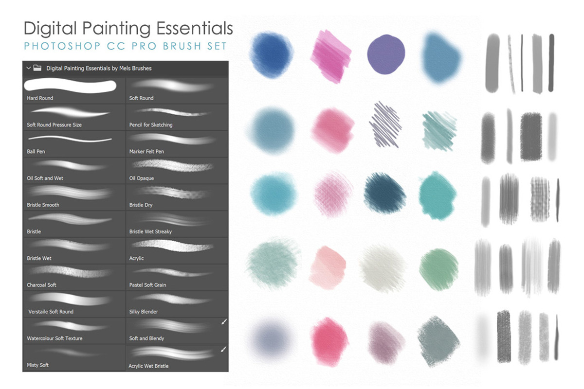 Artistic and Matte Photoshop Brushes, a Brush Add-On by Mels Brushes