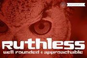 Ruthless AOE, a Sans Serif Font by Astigmatic