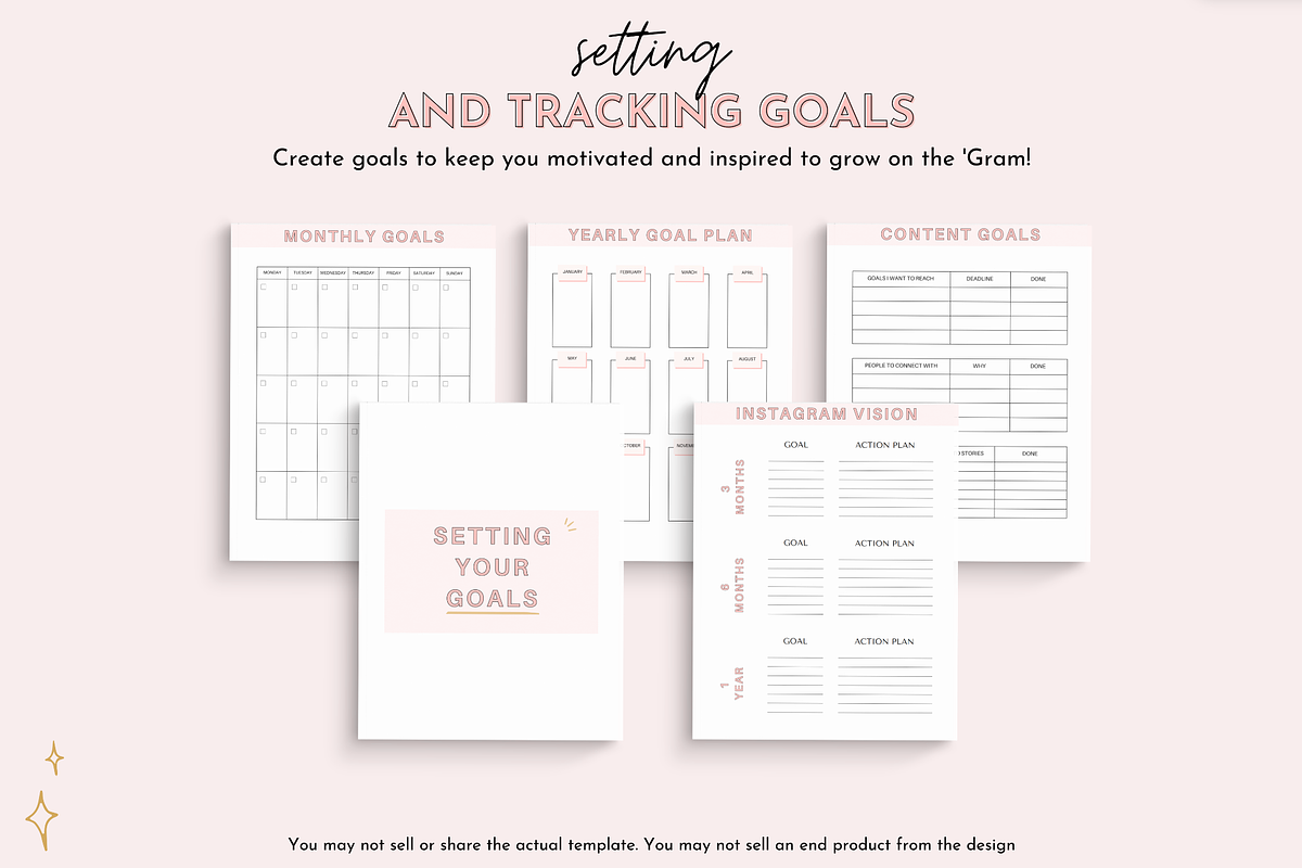 Instagram planner template Canva, a Social Media Template by Cate Creates