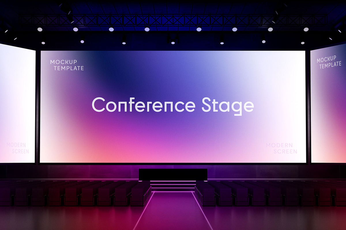 Conference Stage Screen Mockup, an Advertising Mockup by Design Squad