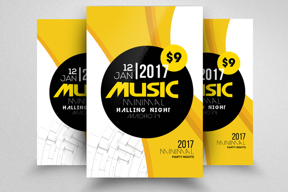 10 Electro Music Flyer Bundle Vol:02, a Flyer Template by Design Up