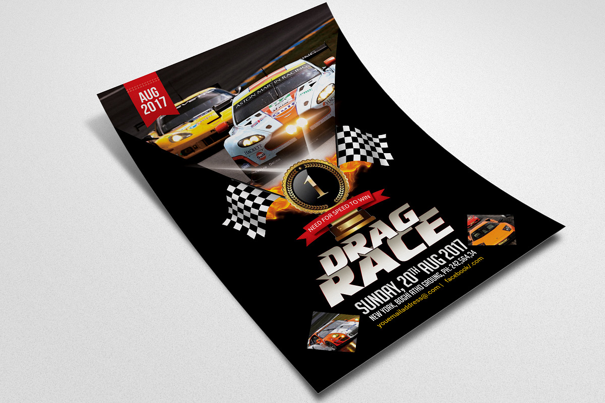 Car Racing Show Flyer, a Flyer Template by Design Up