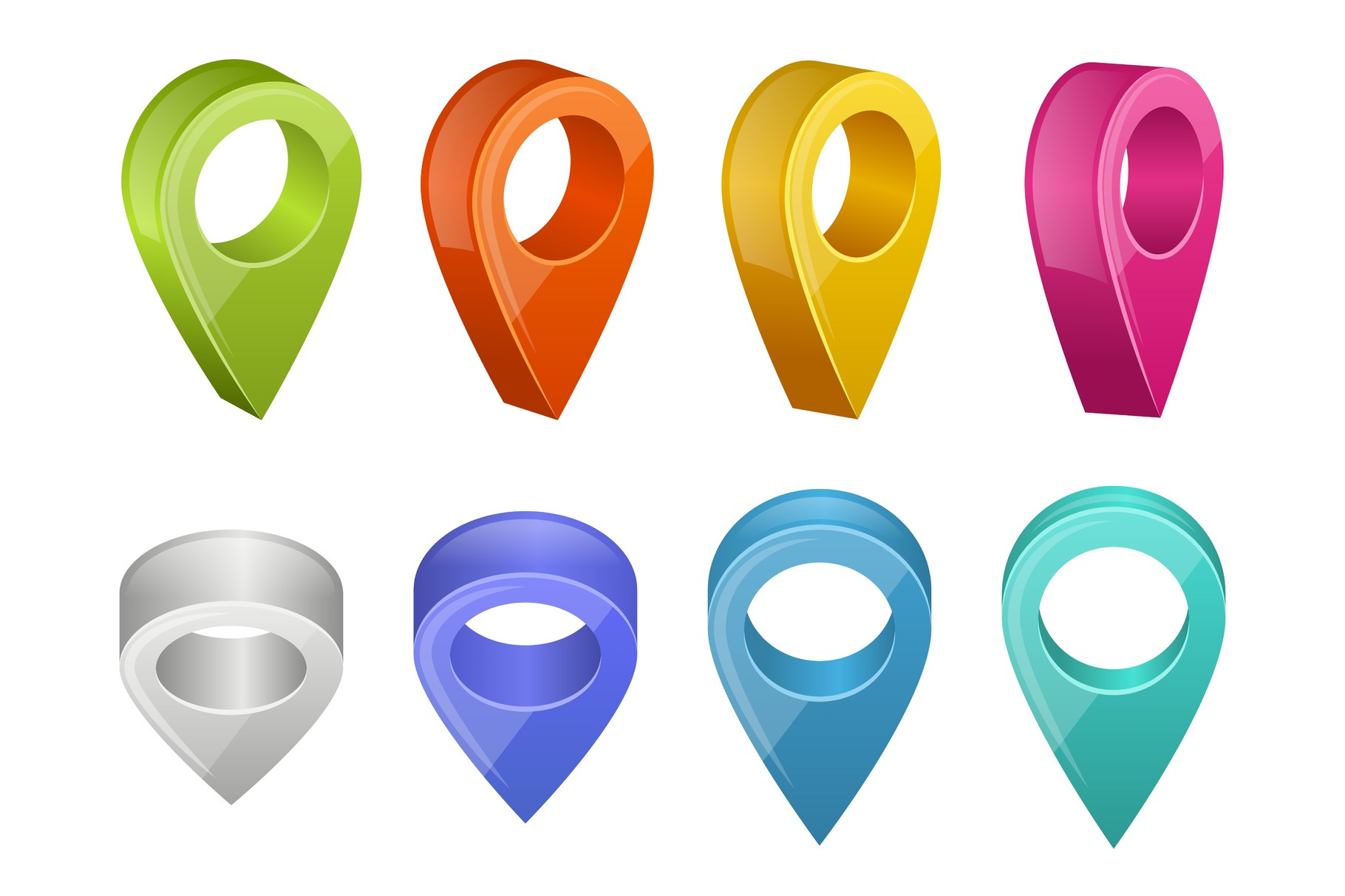 Colored map pointers. Various colors, a Graphic by Onyx