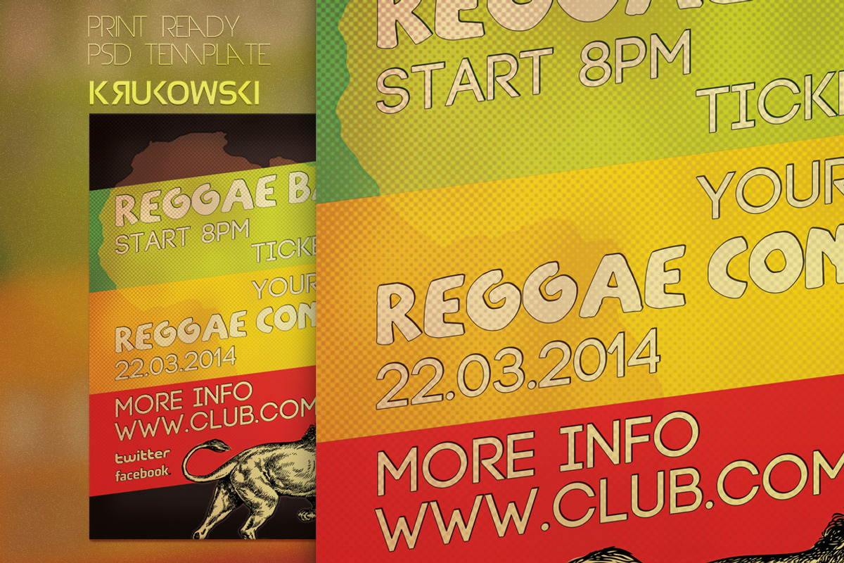 Reggae Concert Flyer, a Flyer Template by Krukowski Graphics