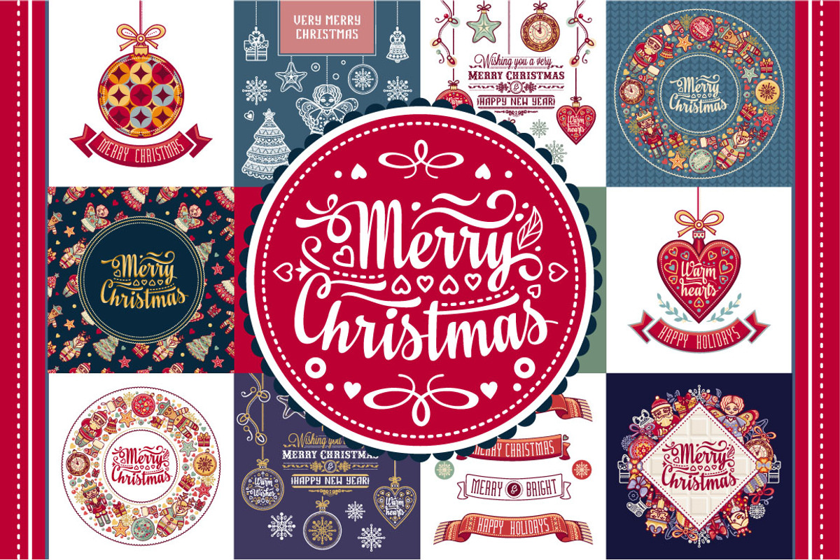 Christmas template. Big bundle., a Card Template by Zoya Miller