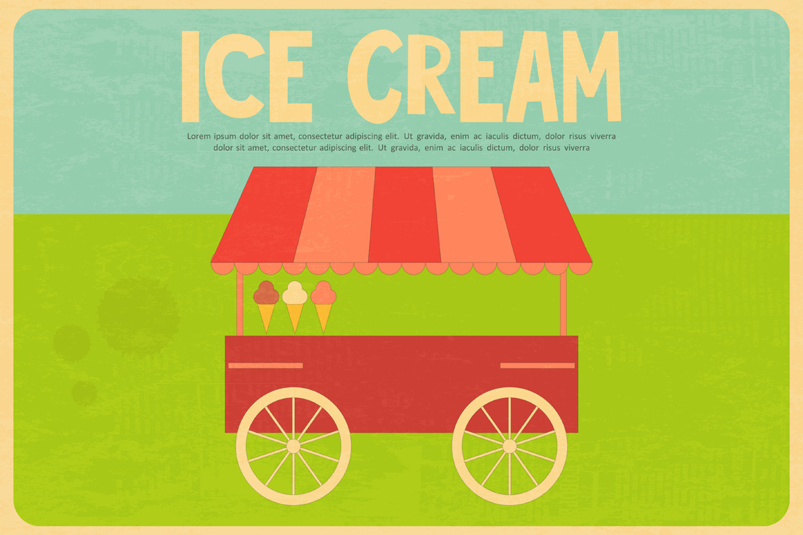 Ice Cream Posters, a Food Illustration by ELFIVETROV DESIGN