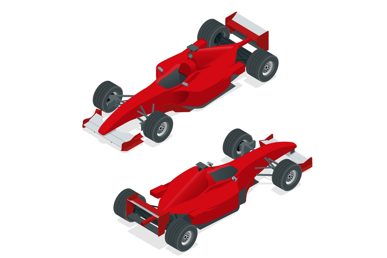 Isometric red sport car or Formula 1 Car. Flat 3d isometric ...