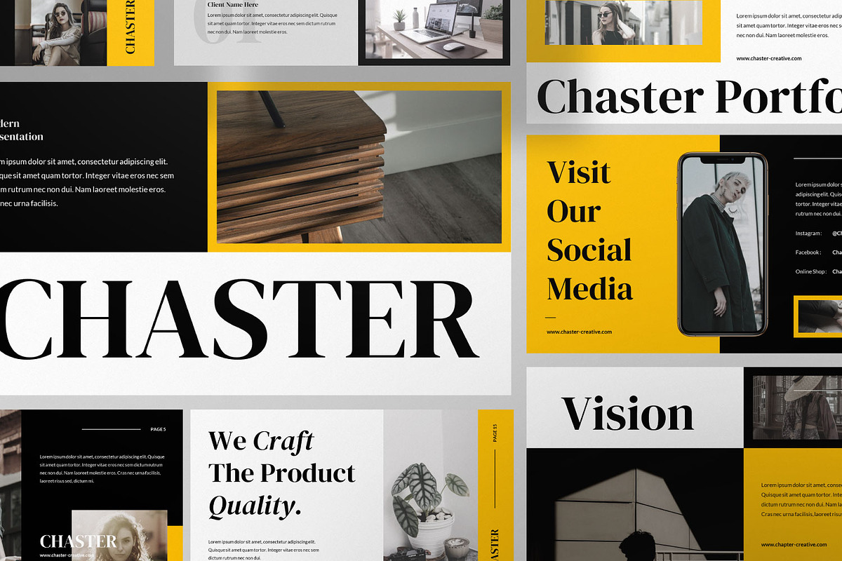 CHASTER Modern Powerpoint, a Presentation Template by Portocraft