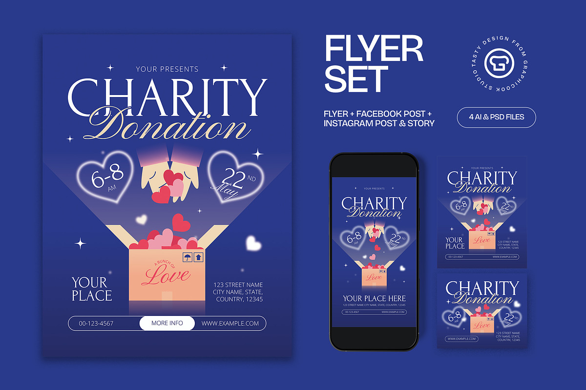 Charity Donation Drive Flyer, a Flyer Template by graphicook