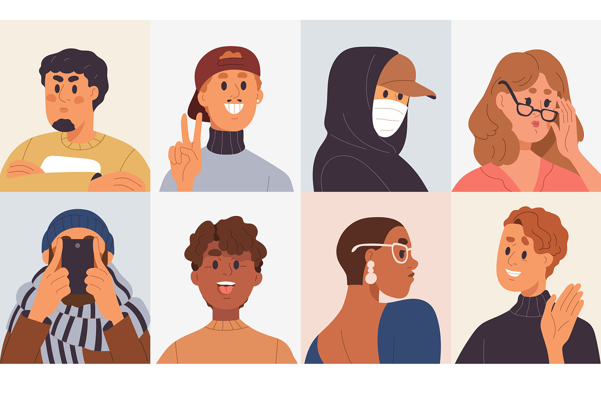 Modern diverse people avatars set, a Person Illustration by Good Studio