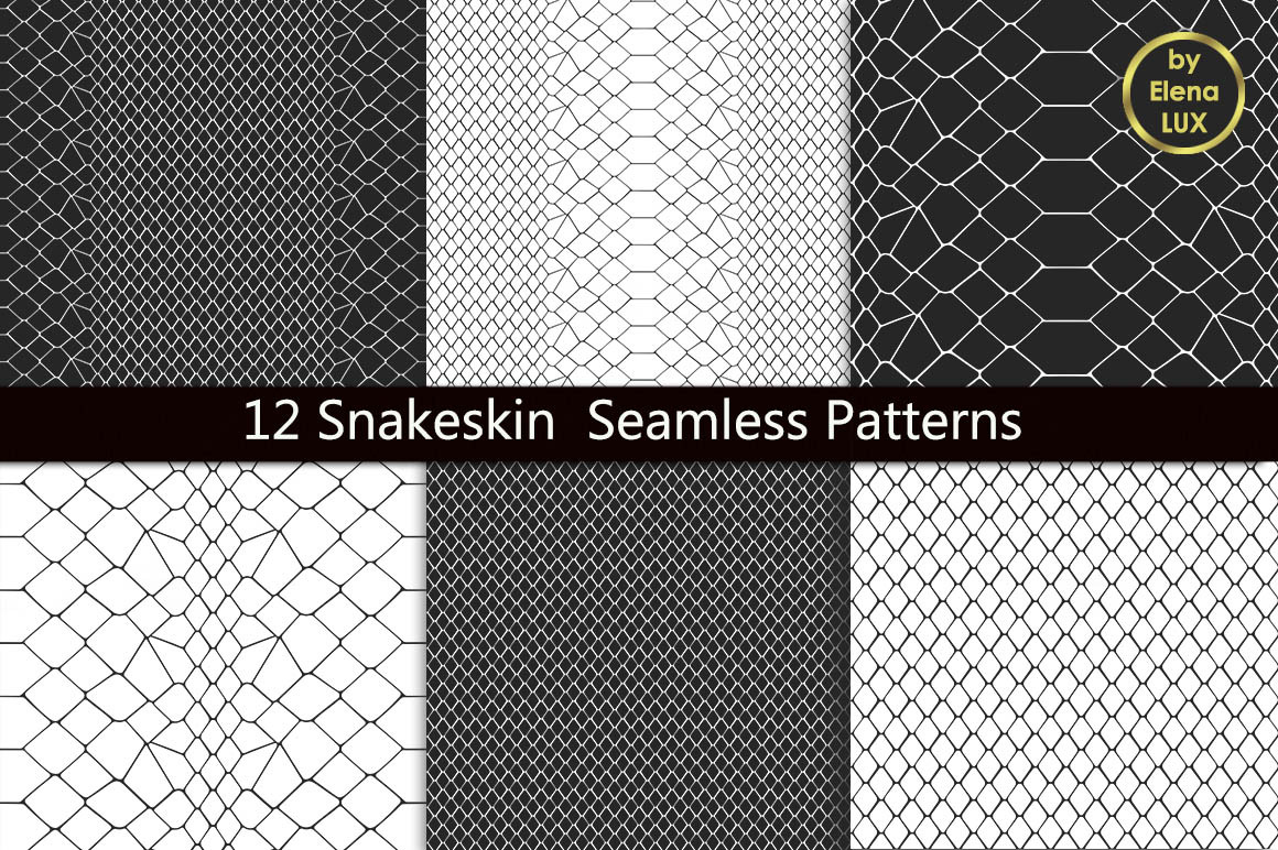 Snakeskin Seamless Patterns, a Pattern Graphic by Elena Lux