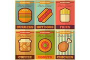 Retro fast food posters collection, a Food Illustration by ELFIVETROV ...