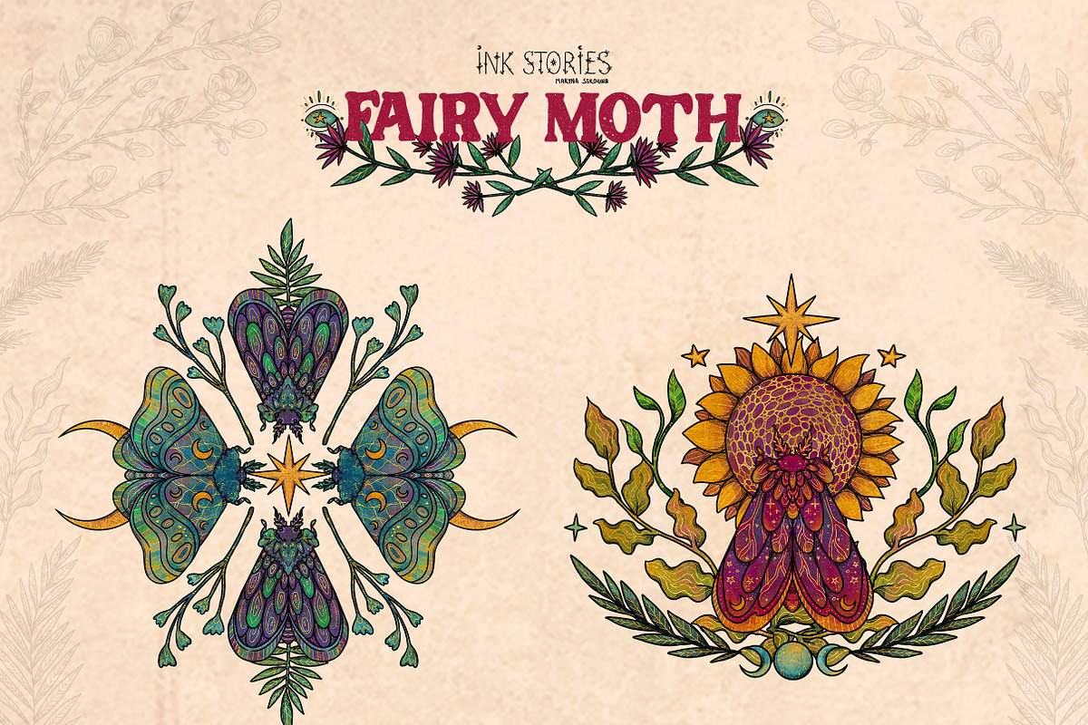 Fairy Moth, an Animal Illustration by Ink Stories