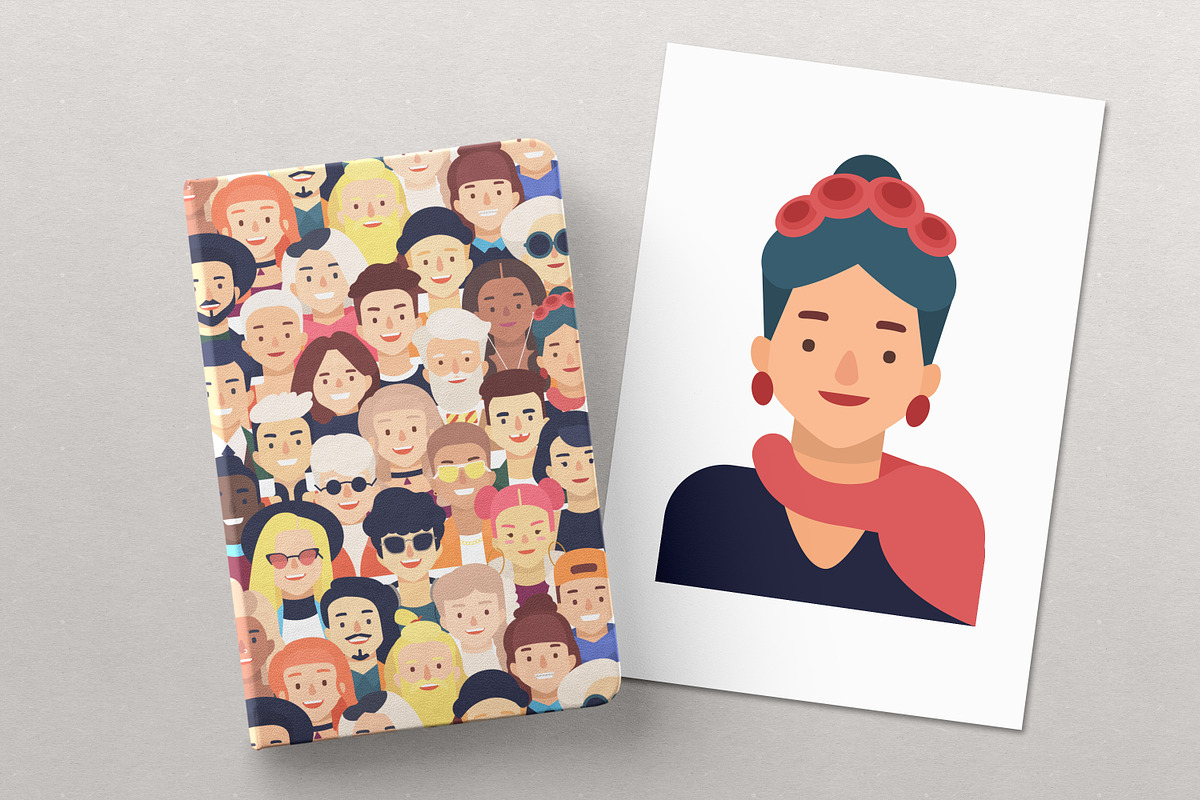 30 people avatars set and seamless, a Person Illustration by Good Studio