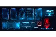 Futuristic screens HUD, UI, GUI | Technology Illustrations ~ Creative ...