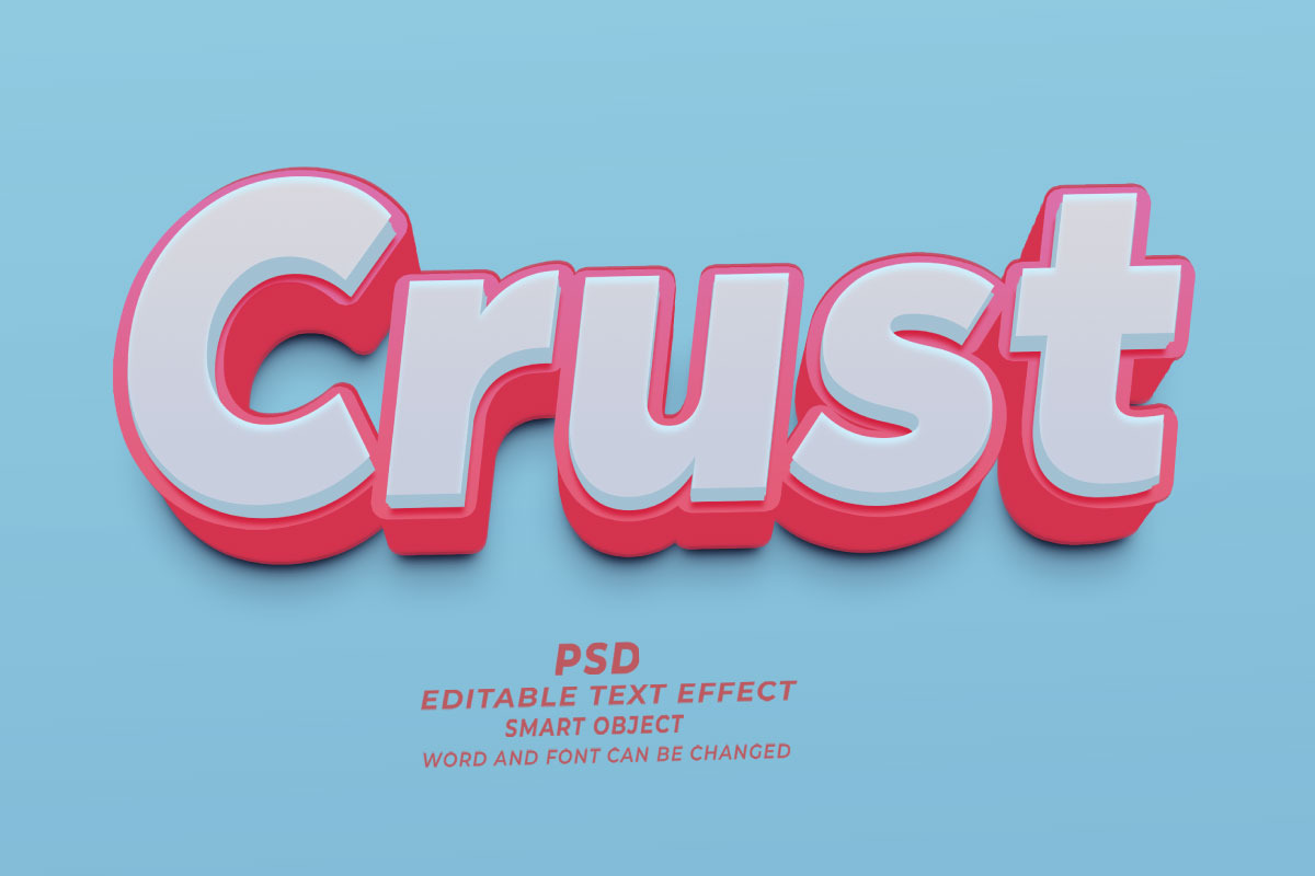 Crust PSD 3D Editable Text Effect, a Layer Style Add-On by TrueVector