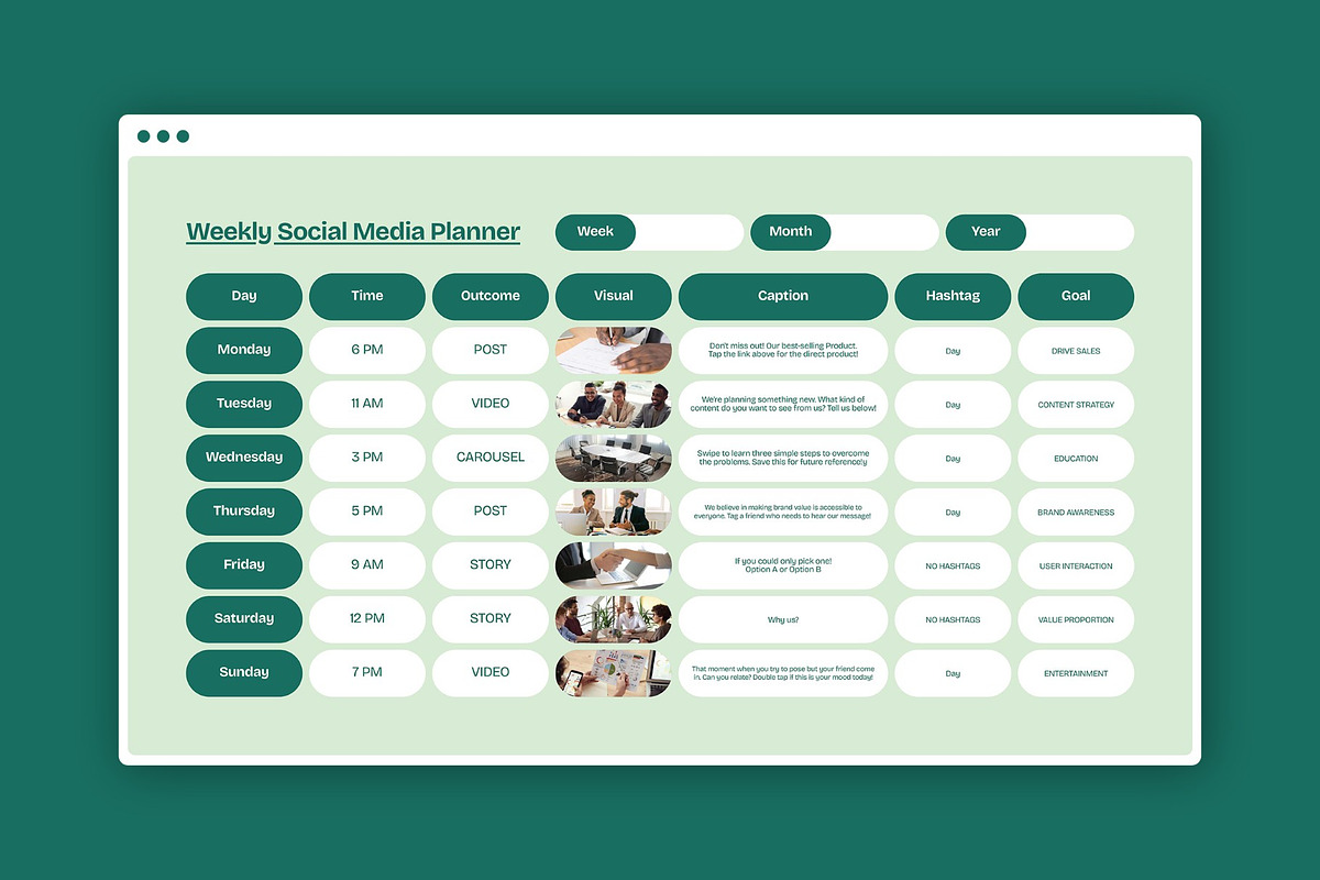 Weekly Social Media Planner, a Social Media Template by graphicook