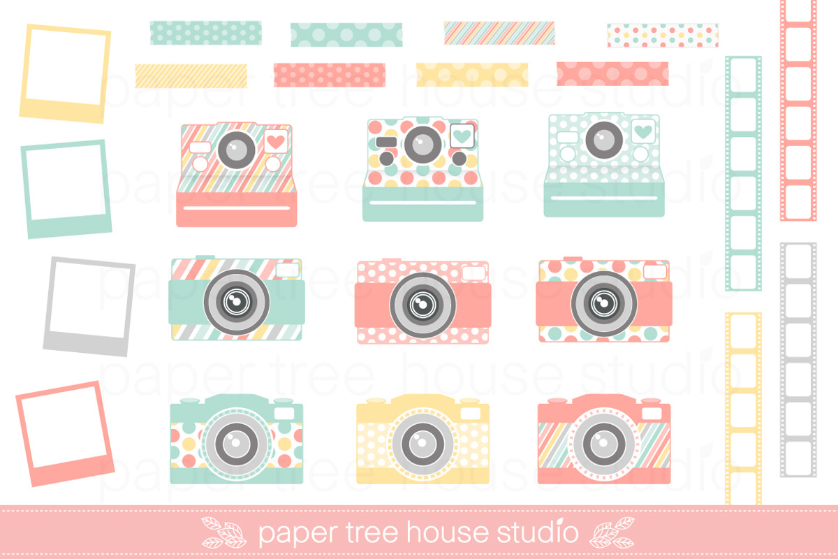 Camera Clip Art Set, an Illustration by Paper Tree House Studio