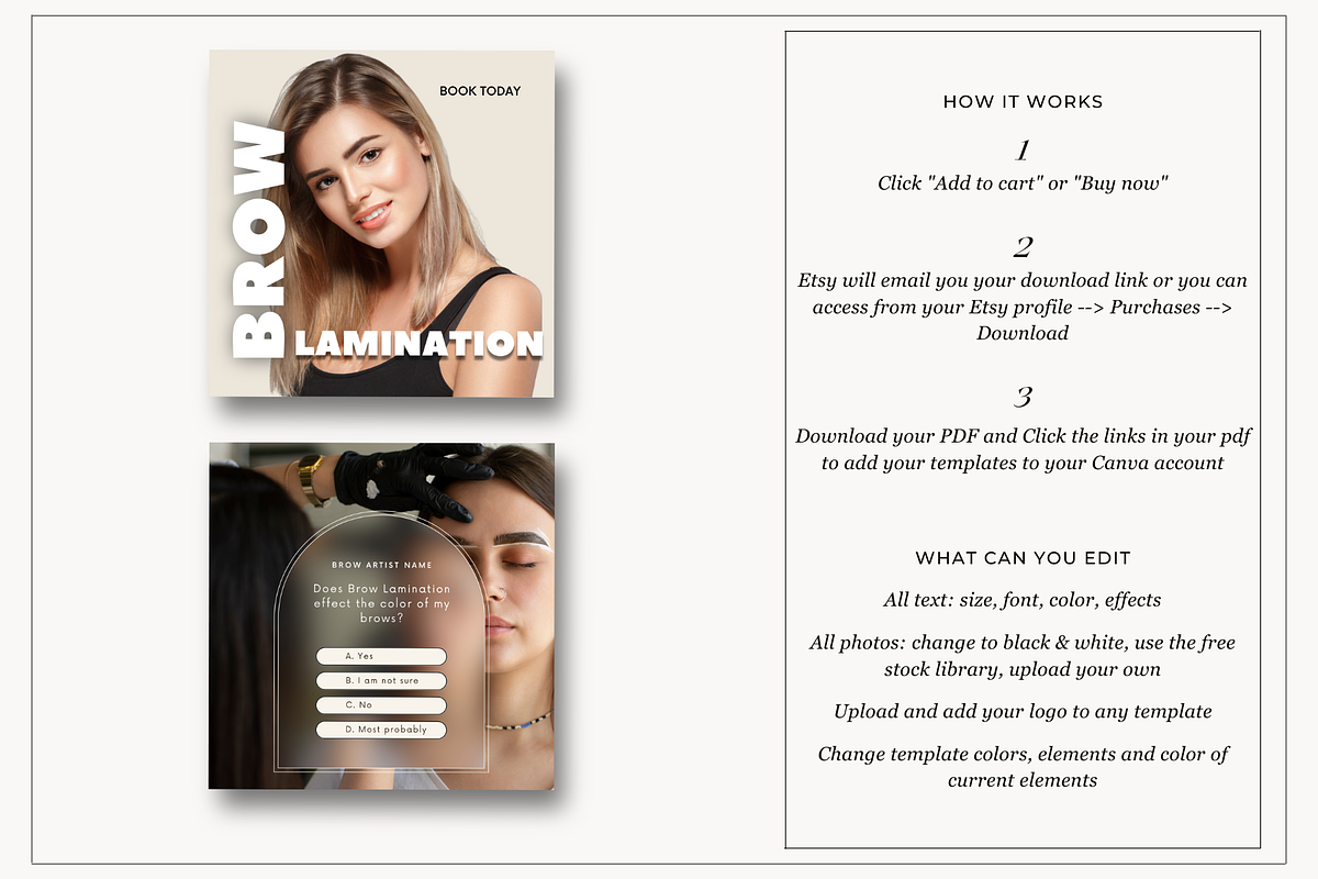 Brow Tech Lamination Canva Templates, a Social Media Template by ...