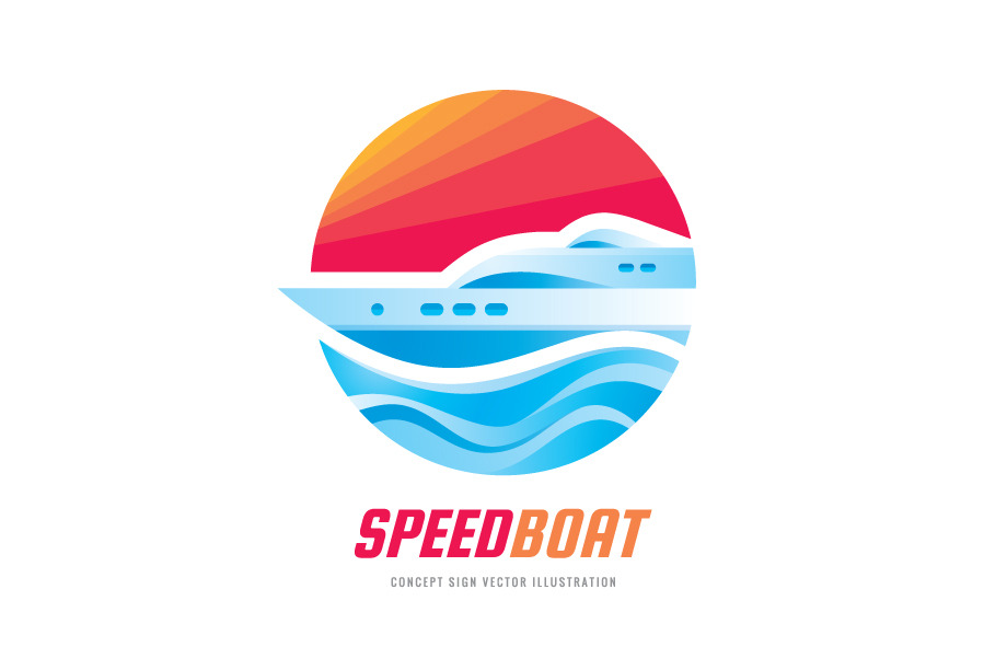 Speed Boat - Vector Logo Sign | Branding & Logo Templates ~ Creative Market
