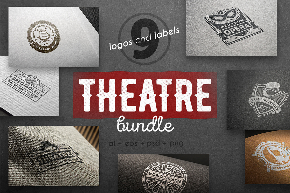 Theater logo kit, a Branding & Logo Template by Alfazet Chronicles ...