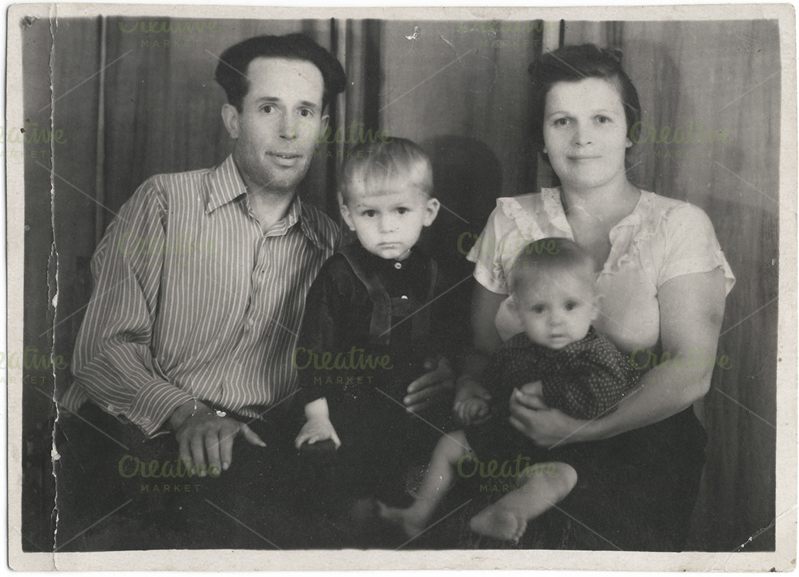 Old Family photo | Stock Photos ~ Creative Market