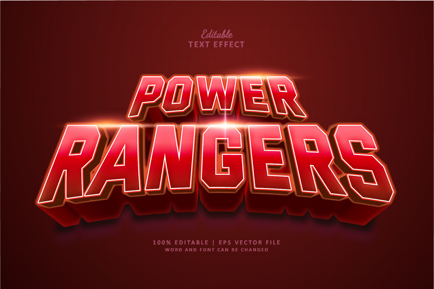 Text Effect Power Rangers, a Layer Style Add-On by Navy Graphic