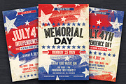 July 4th & Memorial Day Flyers | Flyer Templates ~ Creative Market