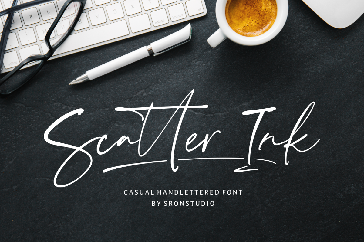 Scatter Ink | Handlettered Font, a Script Font by Sronstudio