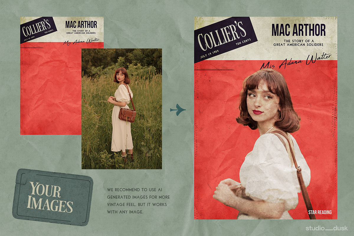 50's Magazine Cover Templates, a Magazine Template by Studio Dusk