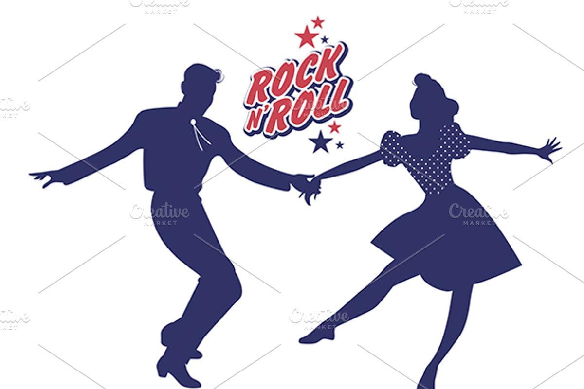 Young couple dancing Rock & Roll, an Illustration by La Inspiratriz