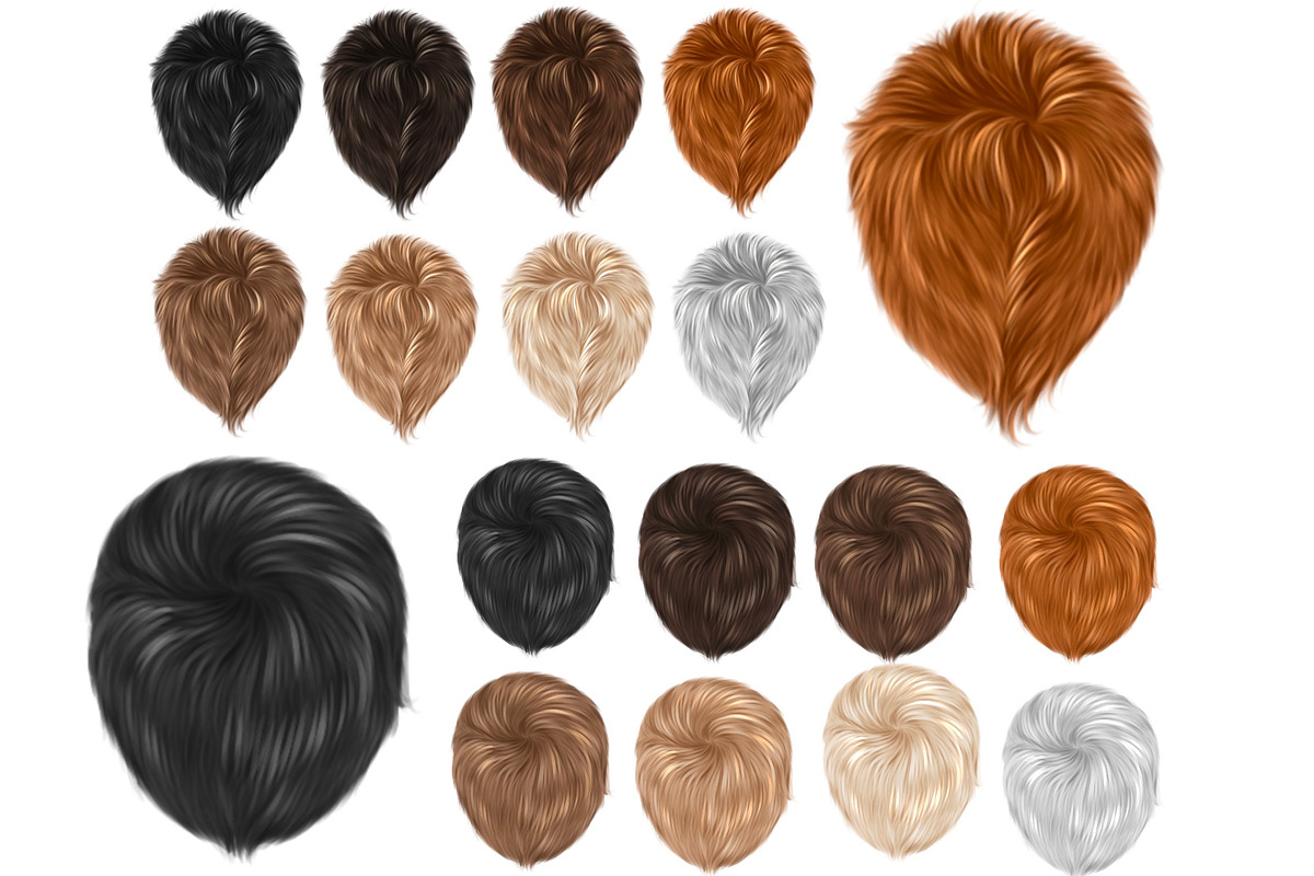 Hair Clipart for boy 80 hairstyles, an Illustration by Elenbushe