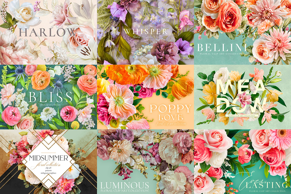 FLOWER POWER Graphics Biggest Bundle, an Object Graphic by Eclectic ...